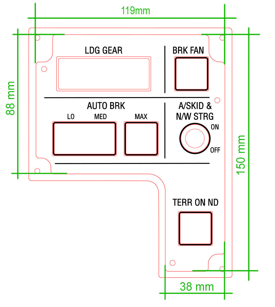 DIY A320 AUTO BRAKE Panel – SL3 Simulations